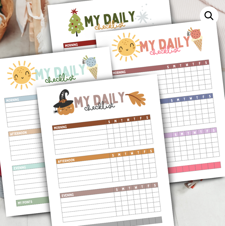 Seasonal Kids Routine Checklists – Faith-Based Daily Routine Printable ...